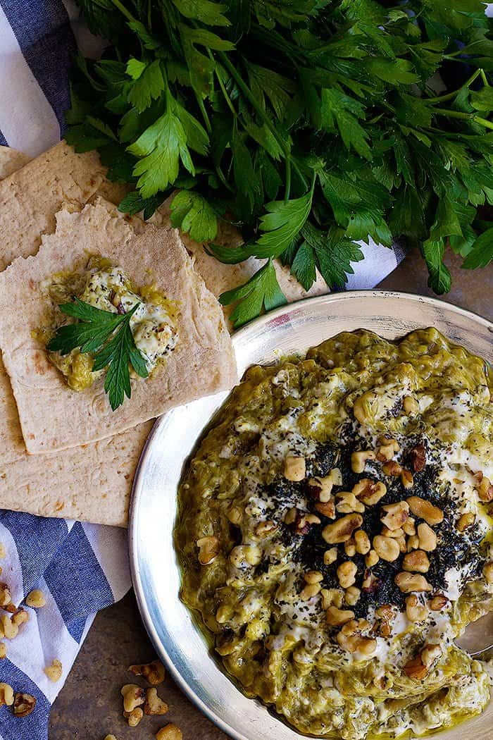 Kashke Bademjan - Persian Eggplant Dip • Unicorns in the Kitchen