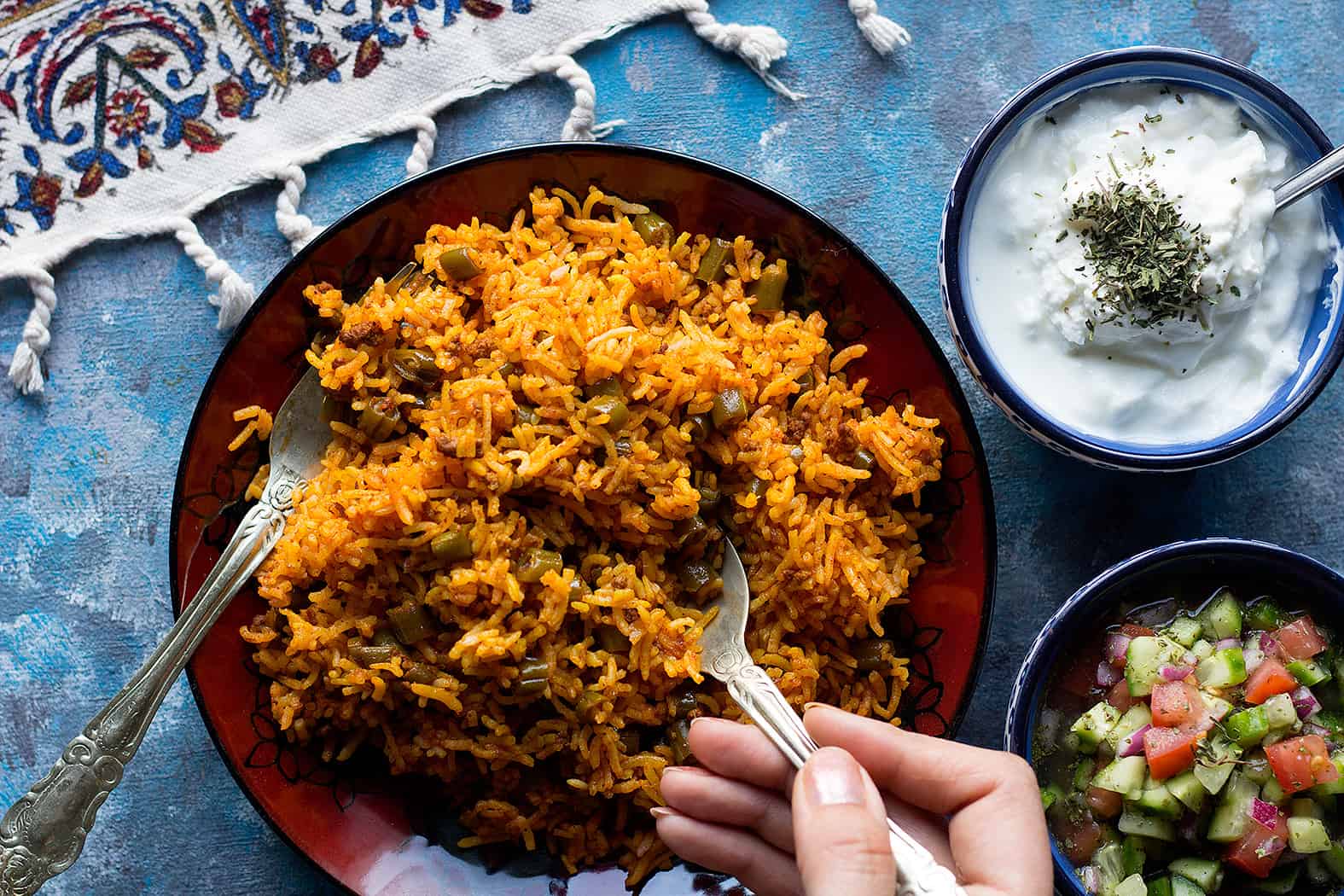 Lubia Polo Persian Green Bean Rice • Unicorns in the Kitchen