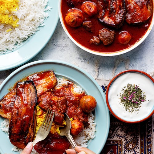Khoresh Bademjan (Persian Eggplant Stew) • Unicorns in the Kitchen