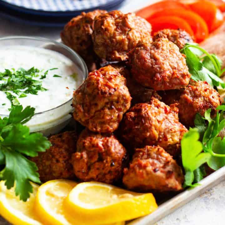 Baked Turkey Meatballs Mediterranean Style • Unicorns in the Kitchen