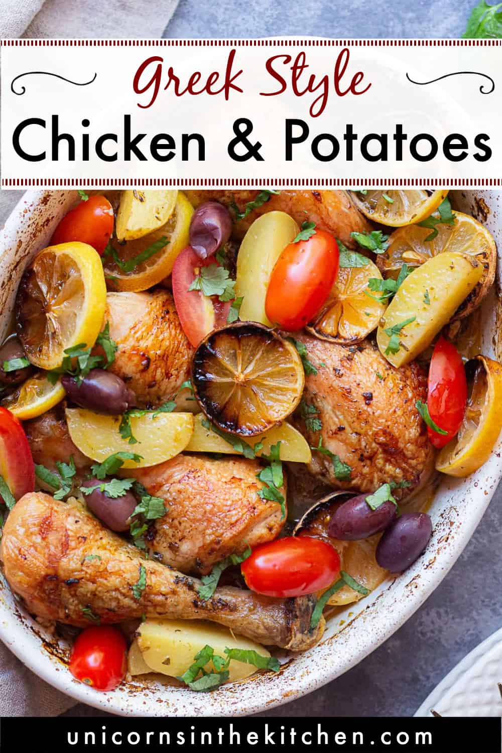 Greek Chicken And Potatoes Recipe • Unicorns in the Kitchen