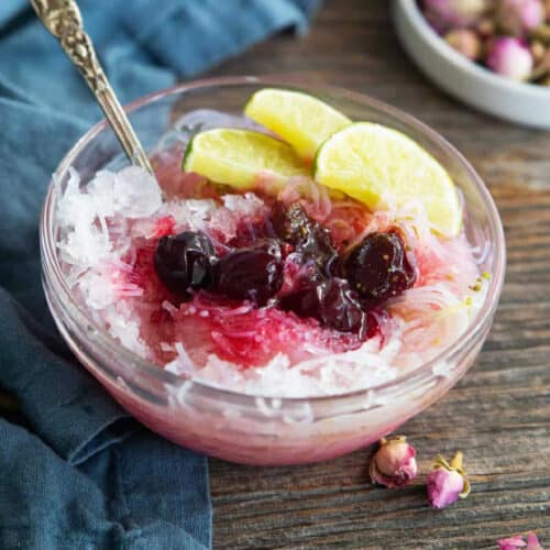 Faloodeh (Persian Rose and Lime Granita) • Unicorns in the Kitchen