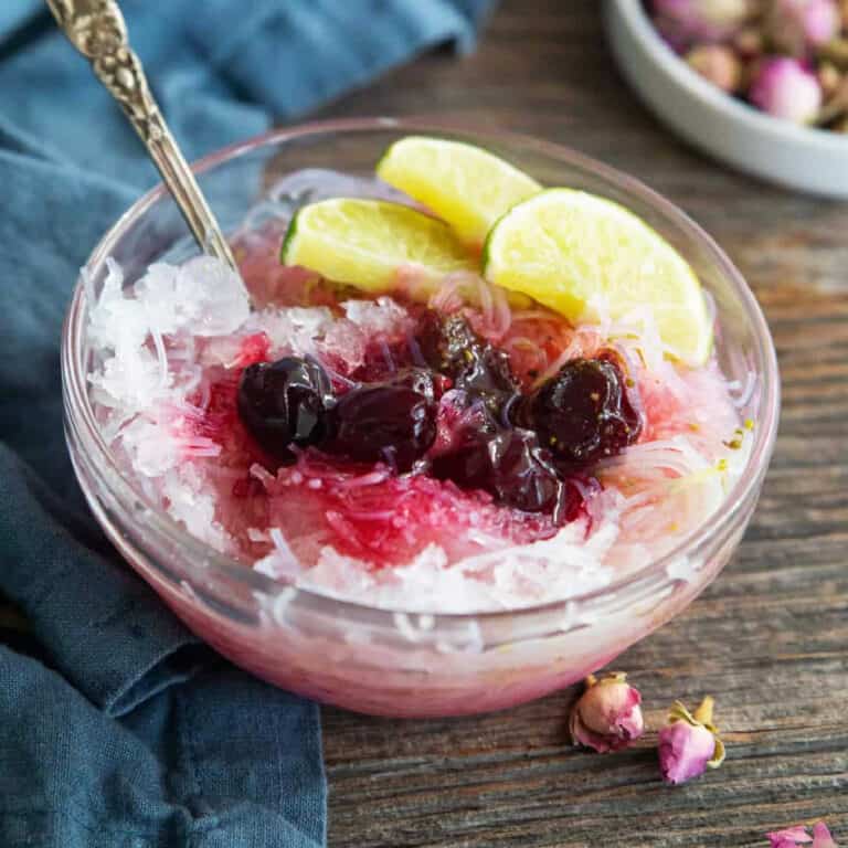 Faloodeh (Persian Rose and Lime Granita) • Unicorns in the Kitchen