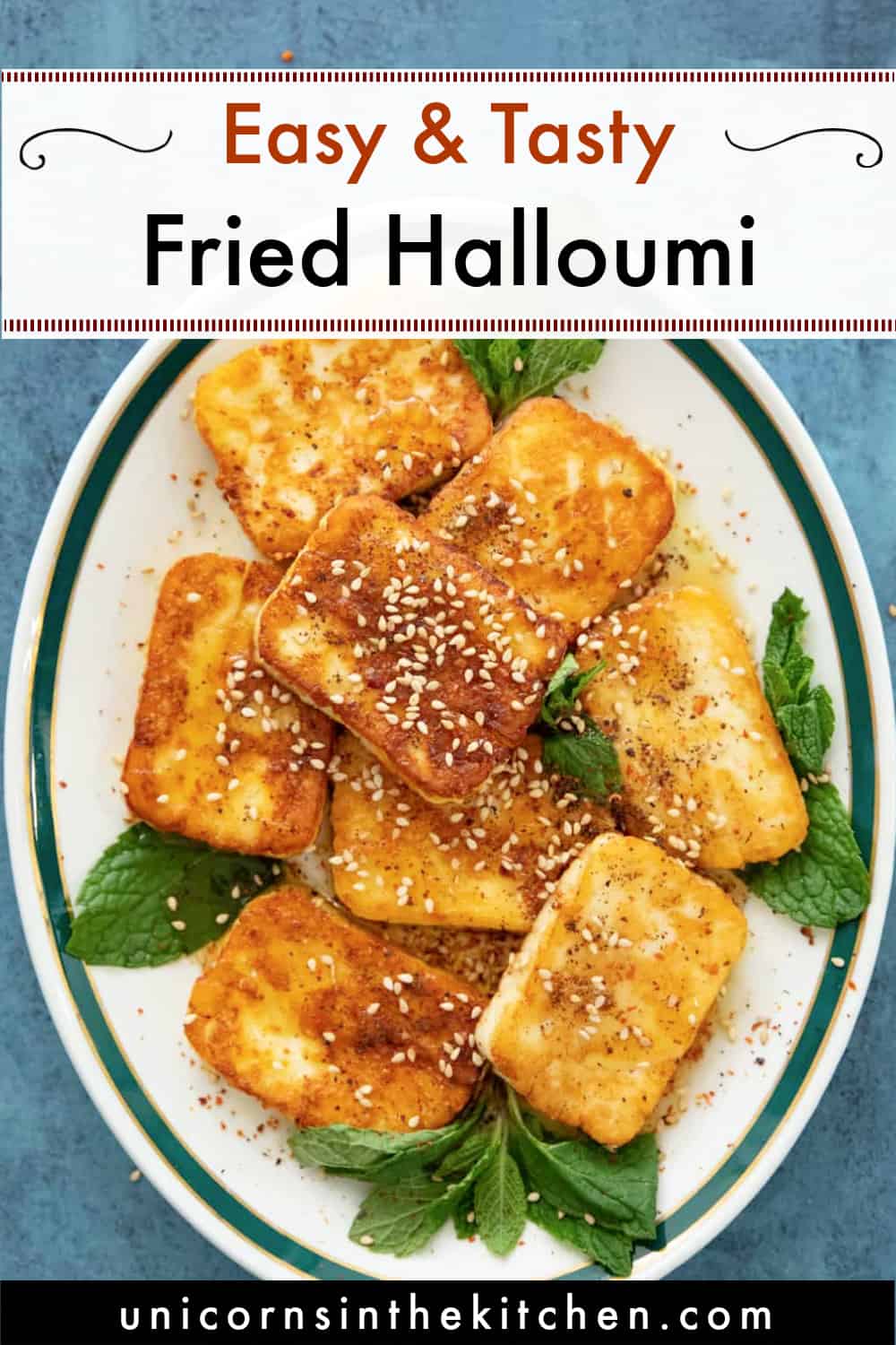 Fried Halloumi with Honey • Unicorns in the Kitchen
