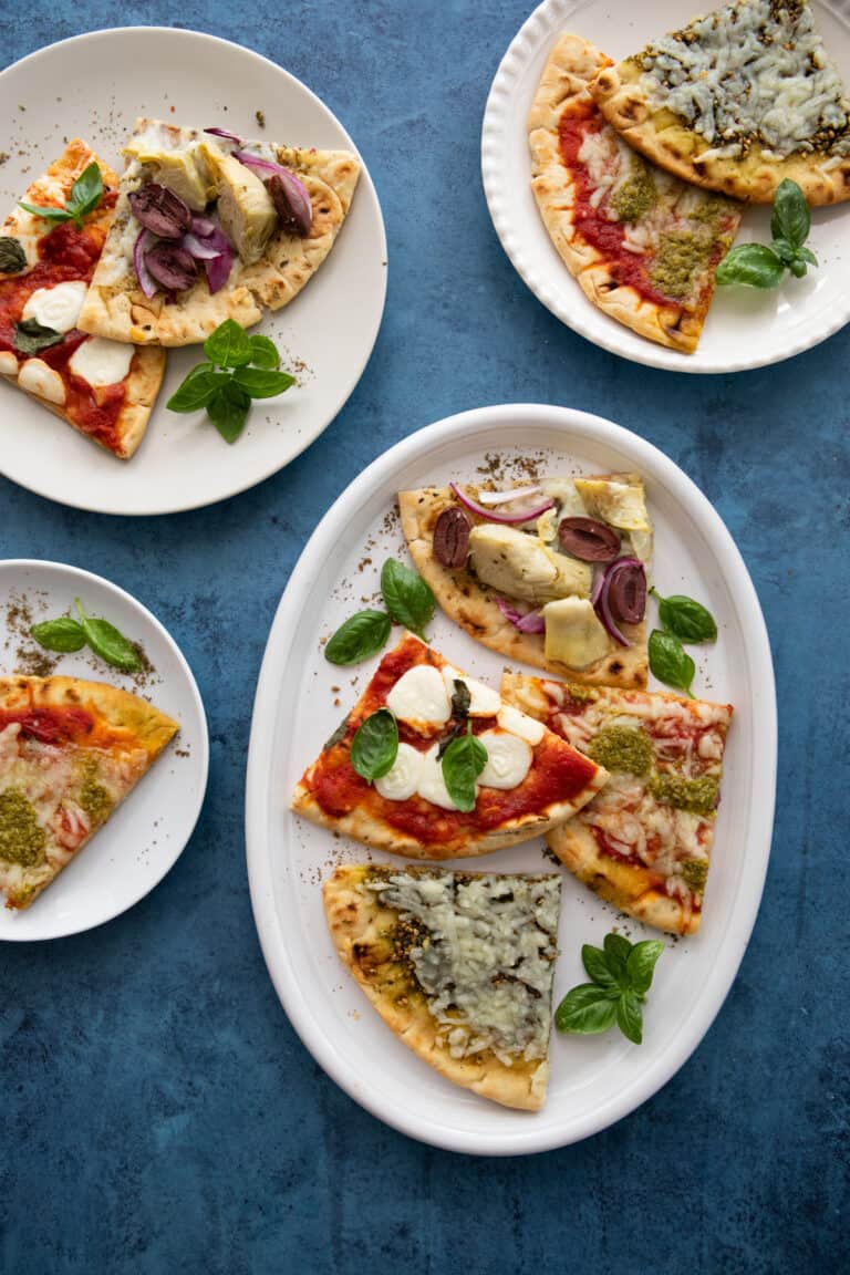 Easy Flatbread Pizza Recipe (4 ways!) • Unicorns in the Kitchen