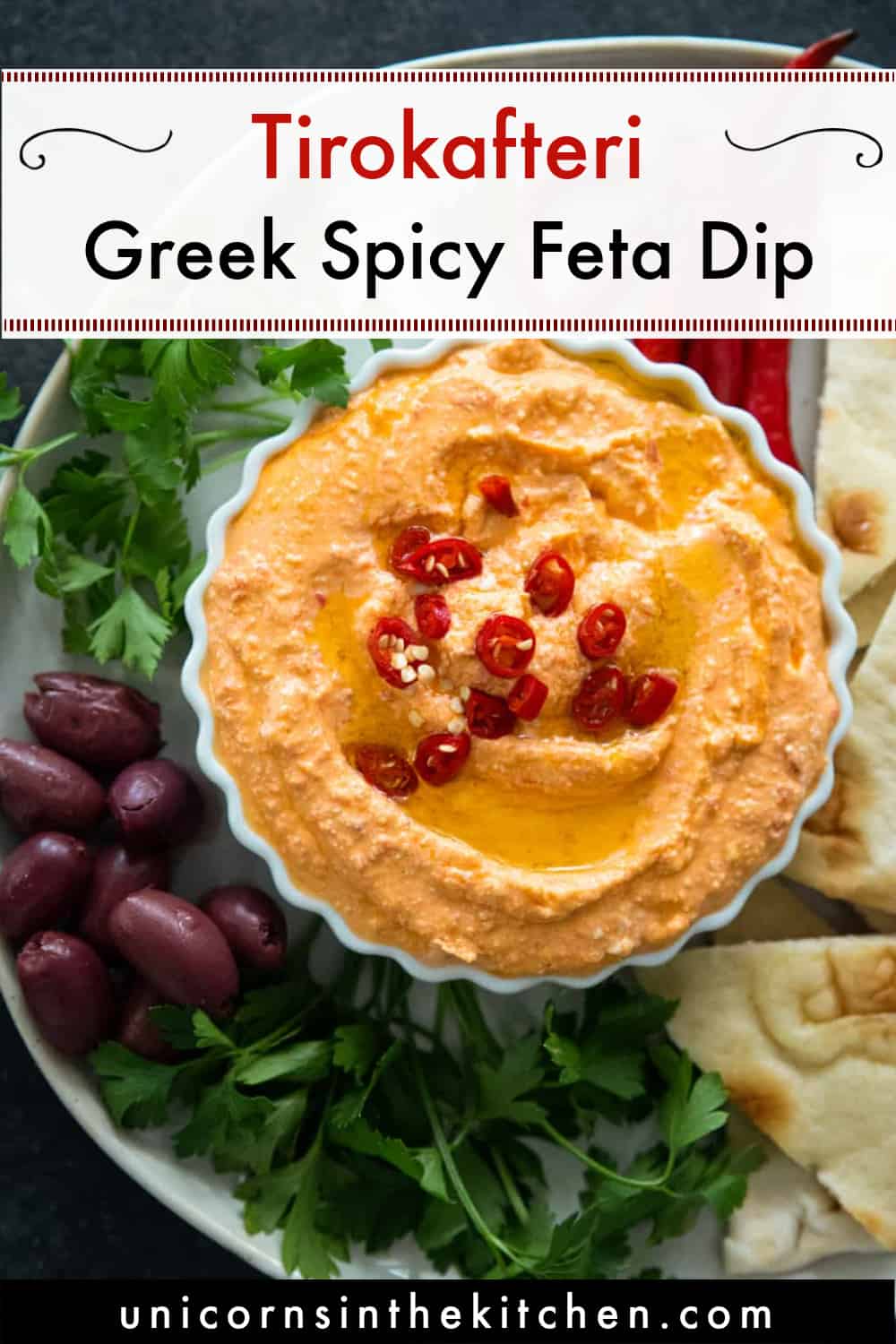 Tirokafteri (Greek Spicy Feta Dip) • Unicorns in the Kitchen