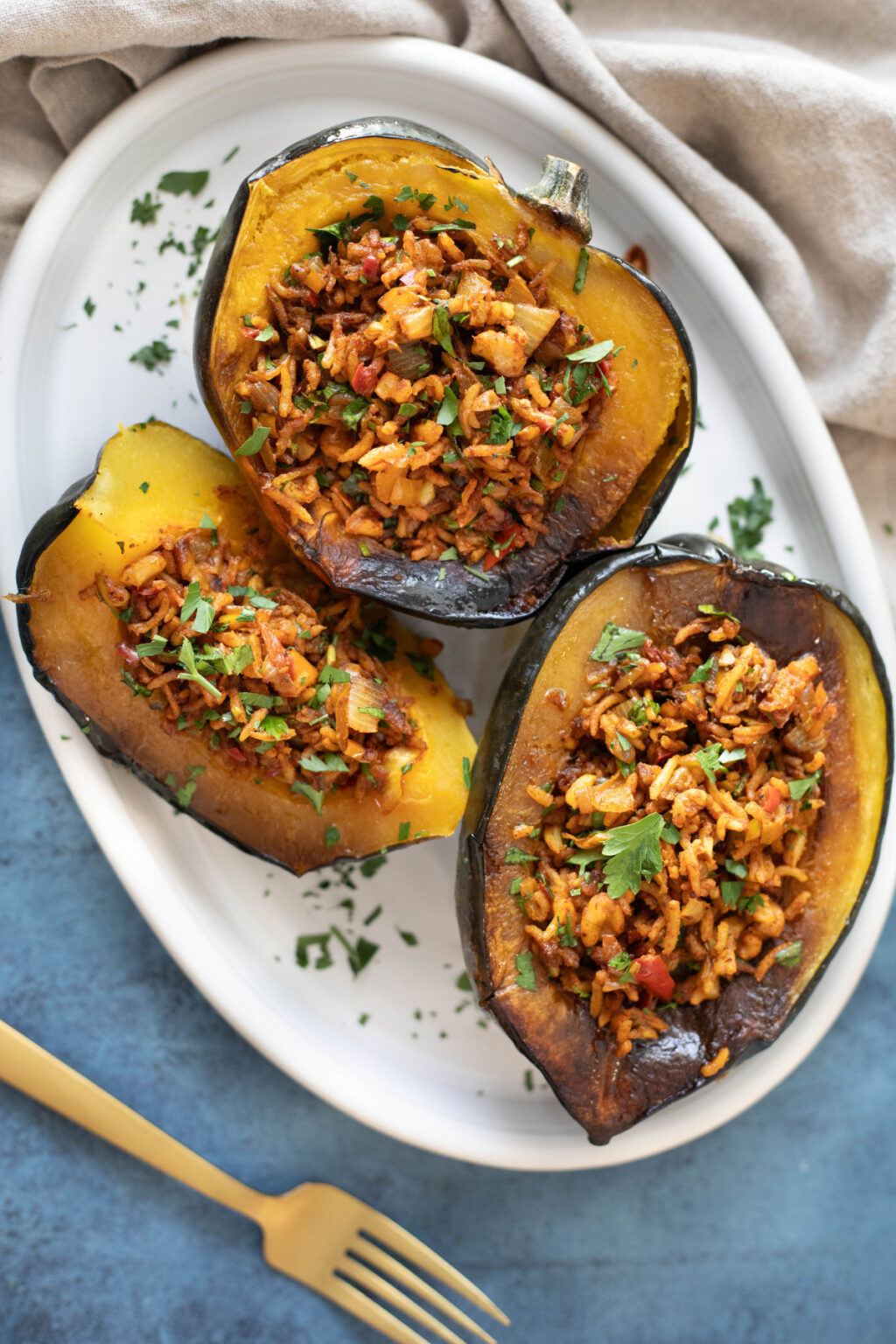 Mediterranean Stuffed Acorn Squash • Unicorns in the Kitchen