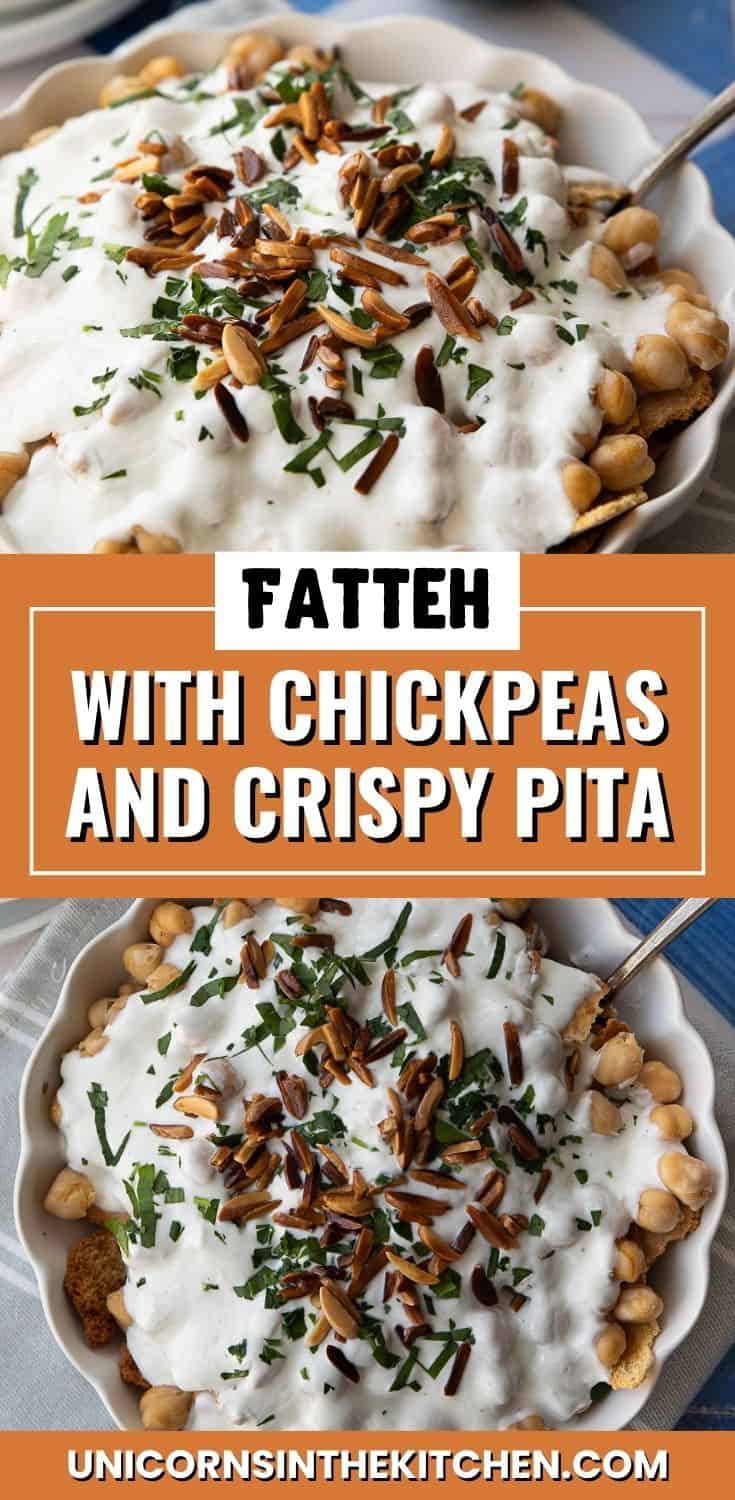 Easy Fatteh with Chickpeas and Crispy Pita • Unicorns in the Kitchen