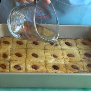 Basbousa (Middle Eastern Semolina Cake) • Unicorns in the Kitchen