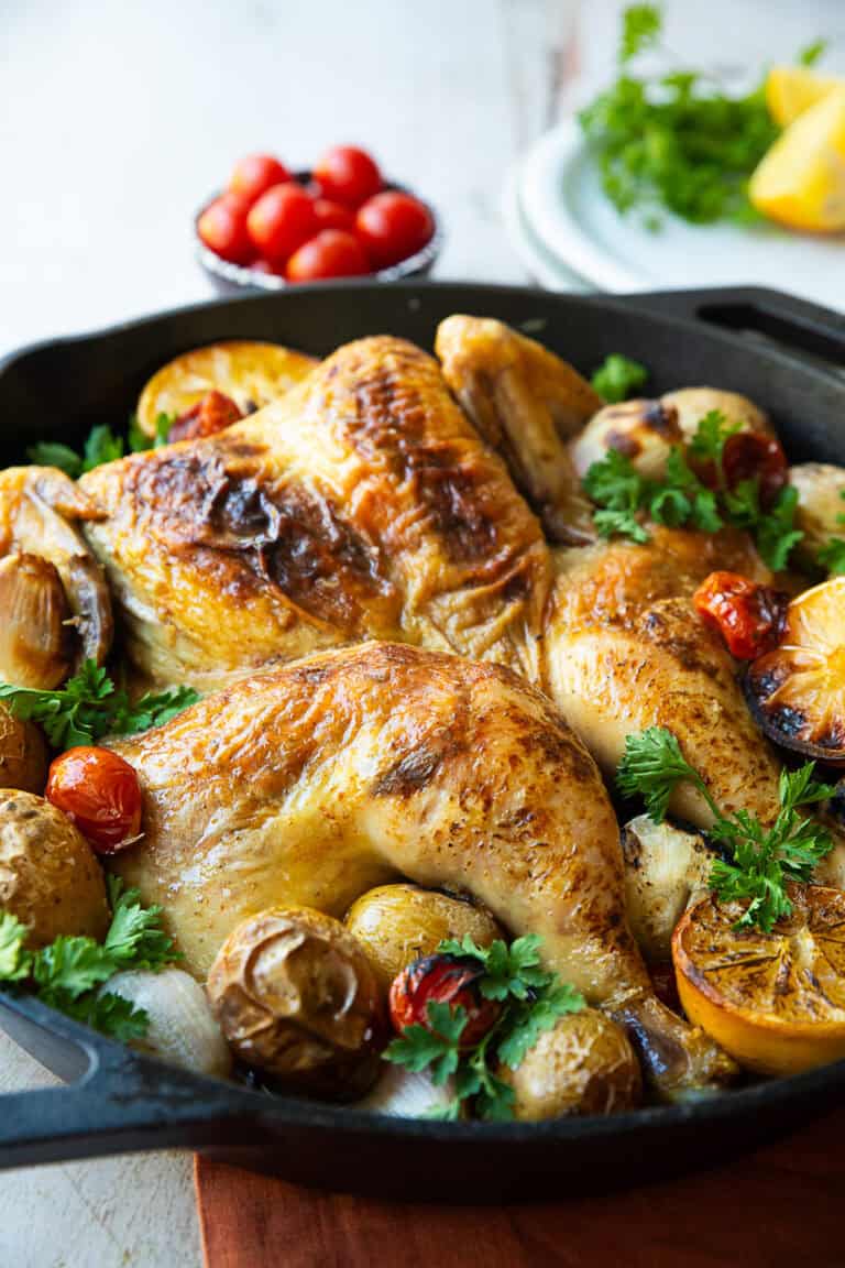 Juicy Roasted Spatchcock Chicken • Unicorns in the Kitchen