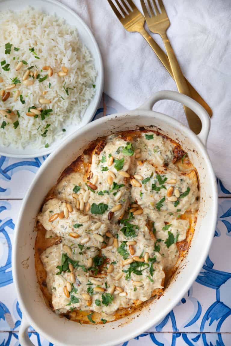 Samke Harra (Spicy Lebanese Fish with Tahini Sauce) • Unicorns in the ...